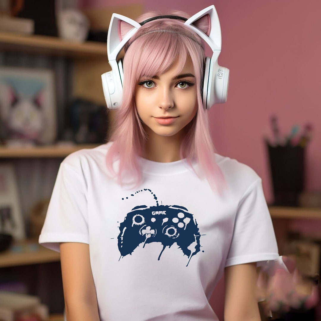 Gamer Girl T-shirt, Retro Video Game T-shirt, Gamer Graphic T-shirt ...