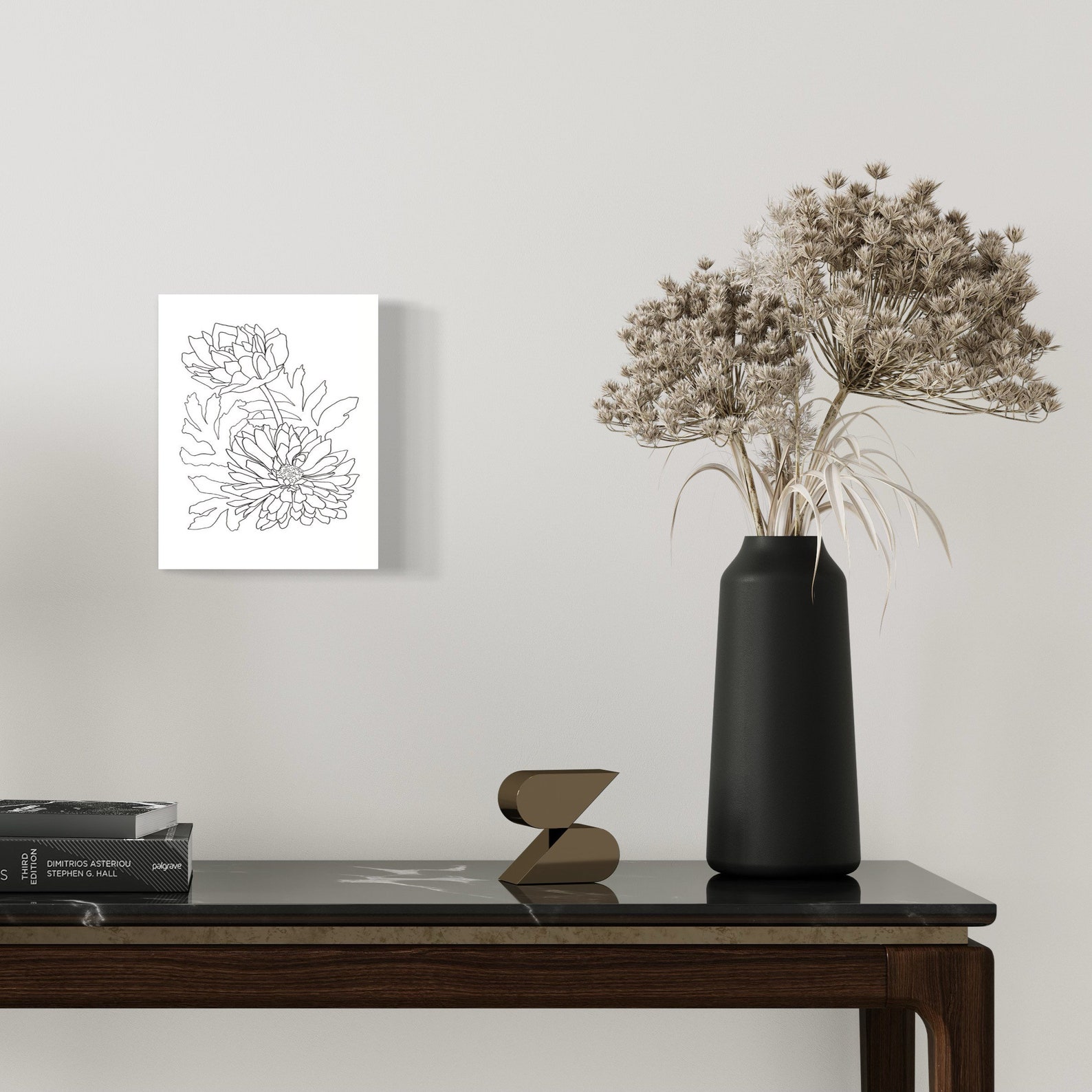 Flower Wall Art or Coloring Page Digital Download : Blue Daisies. Click ...