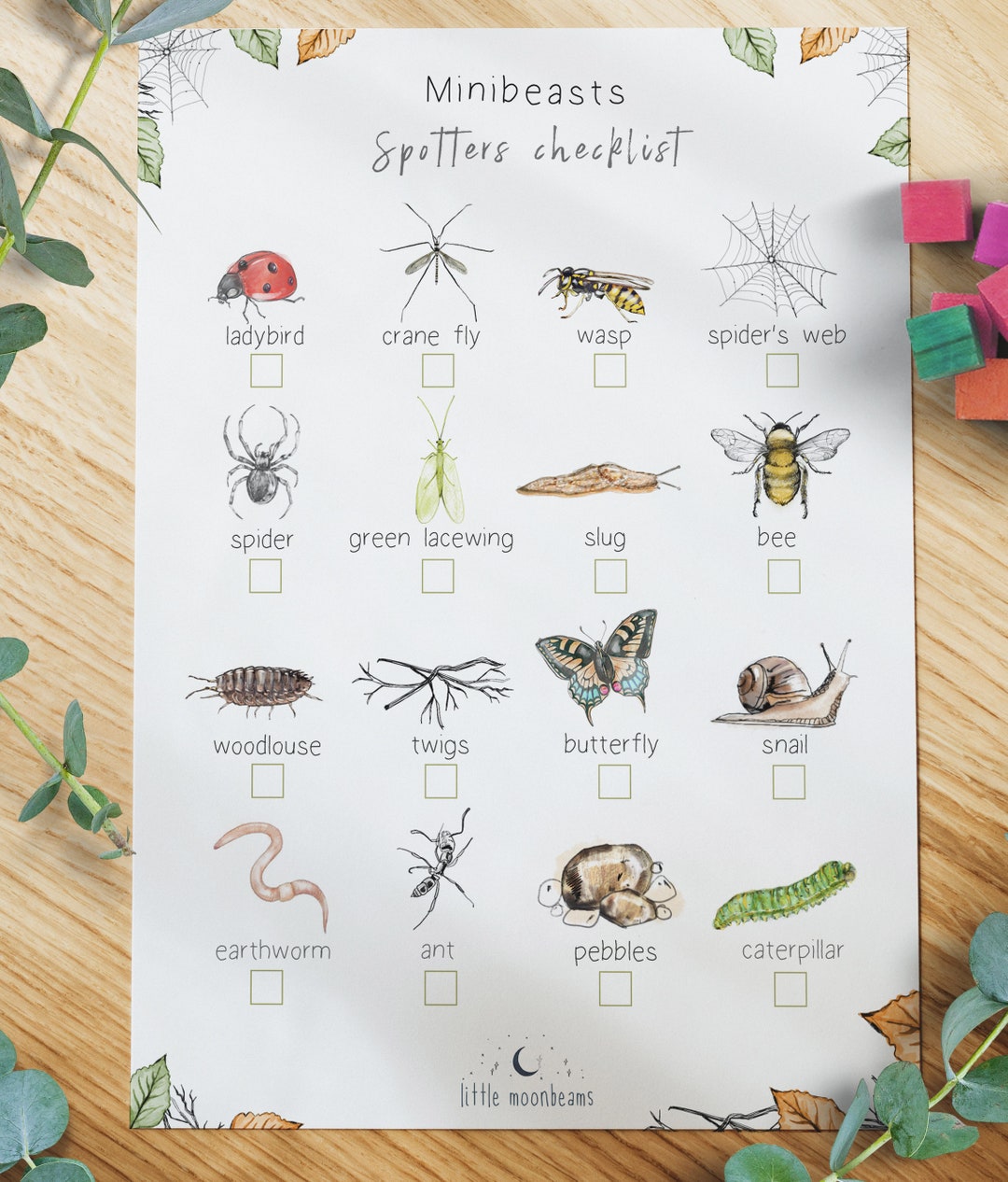Minibeast Checklist, Nature Walk Scavenger Hunt, Primary, E.Y.F.S ...
