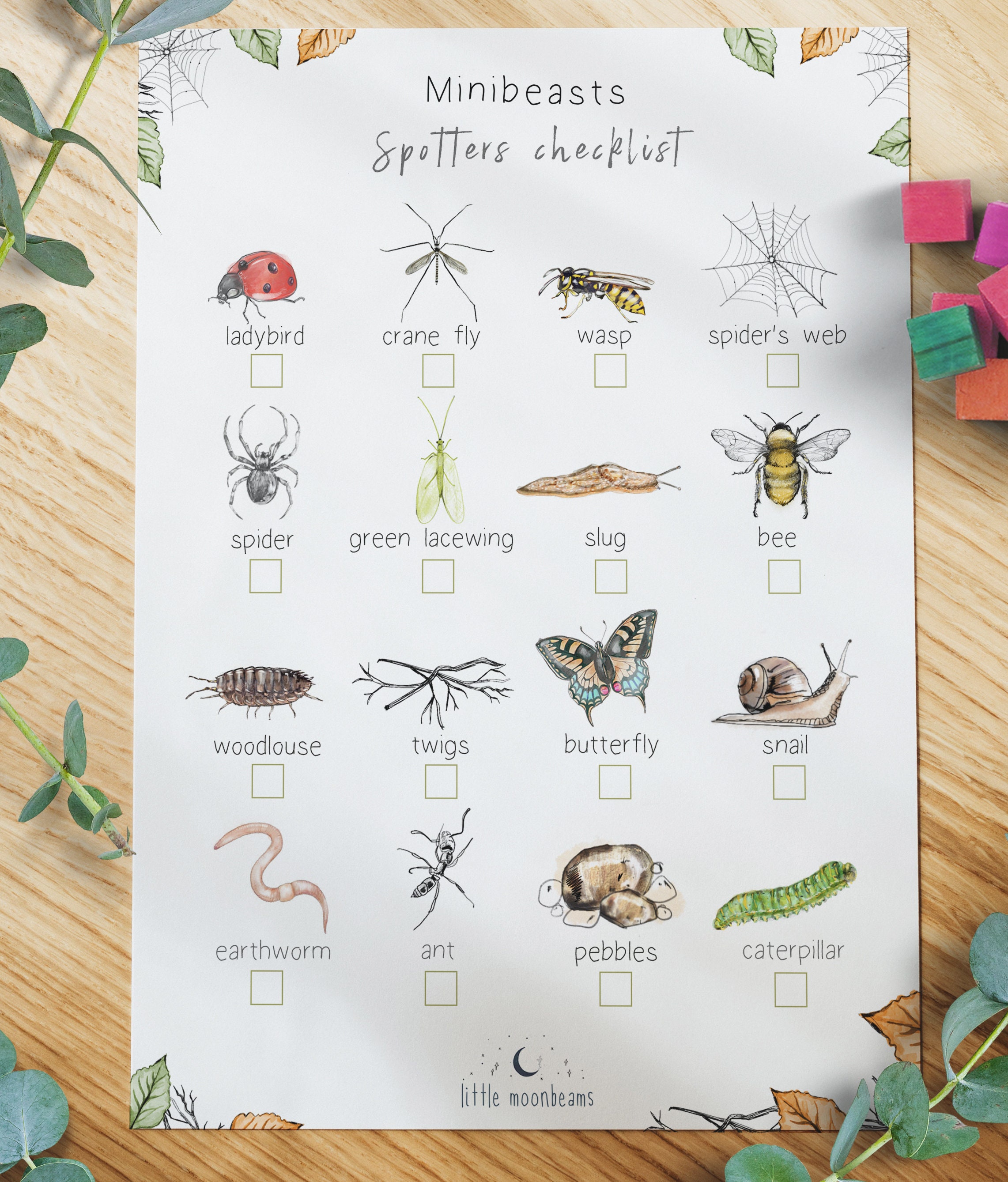 Minibeast Checklist, Nature Walk Scavenger Hunt, Primary, E.Y.F.S ...