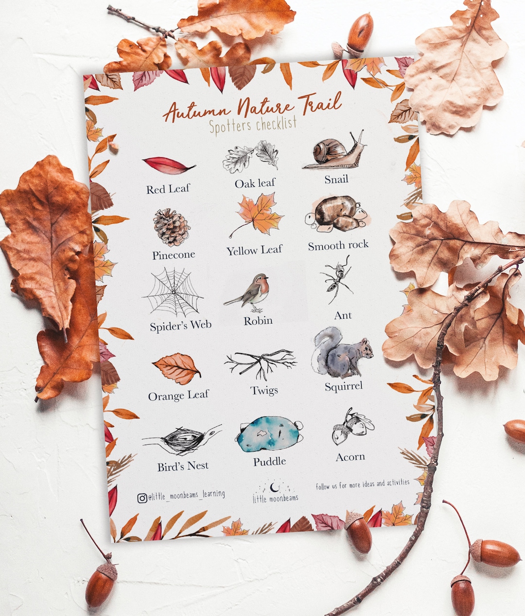 Autumn Nature Walk Checklist Scavenger Hunt, Primary, E.Y.F.S, Toddler ...