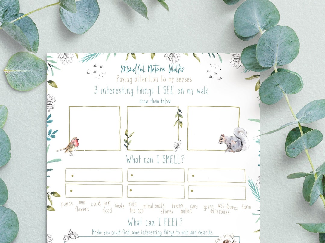 Mindfulness in Nature Walk, Senses Activity Printable / Checklist ...