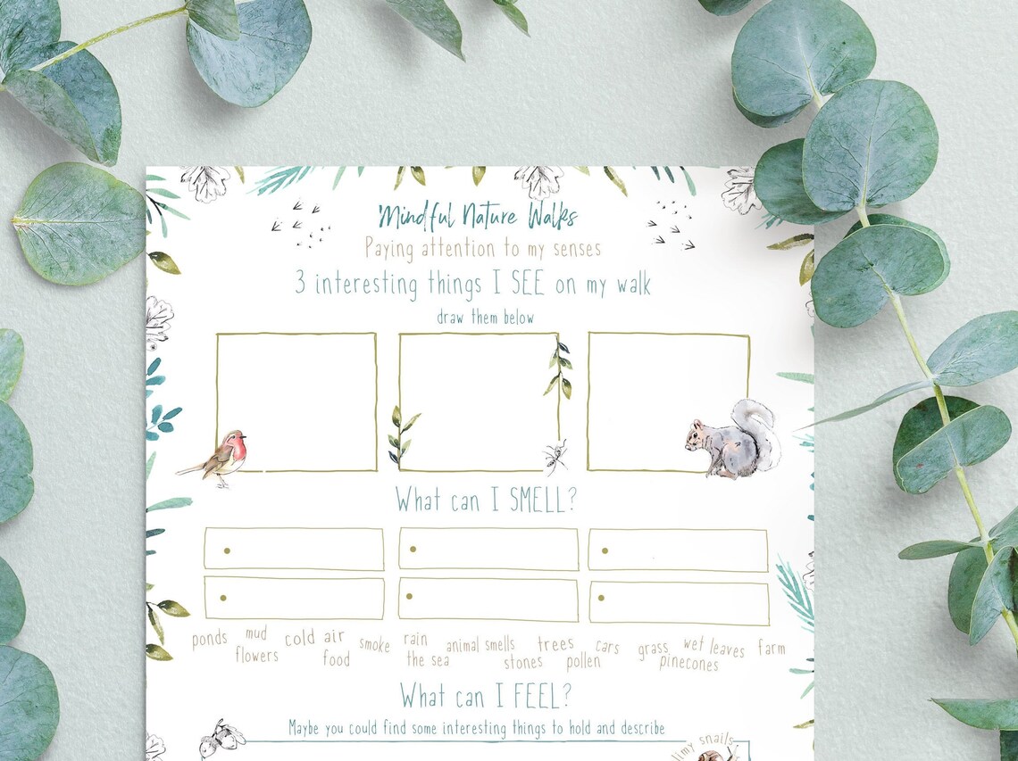 Mindfulness in Nature Walk Senses Activity Printable / - Etsy