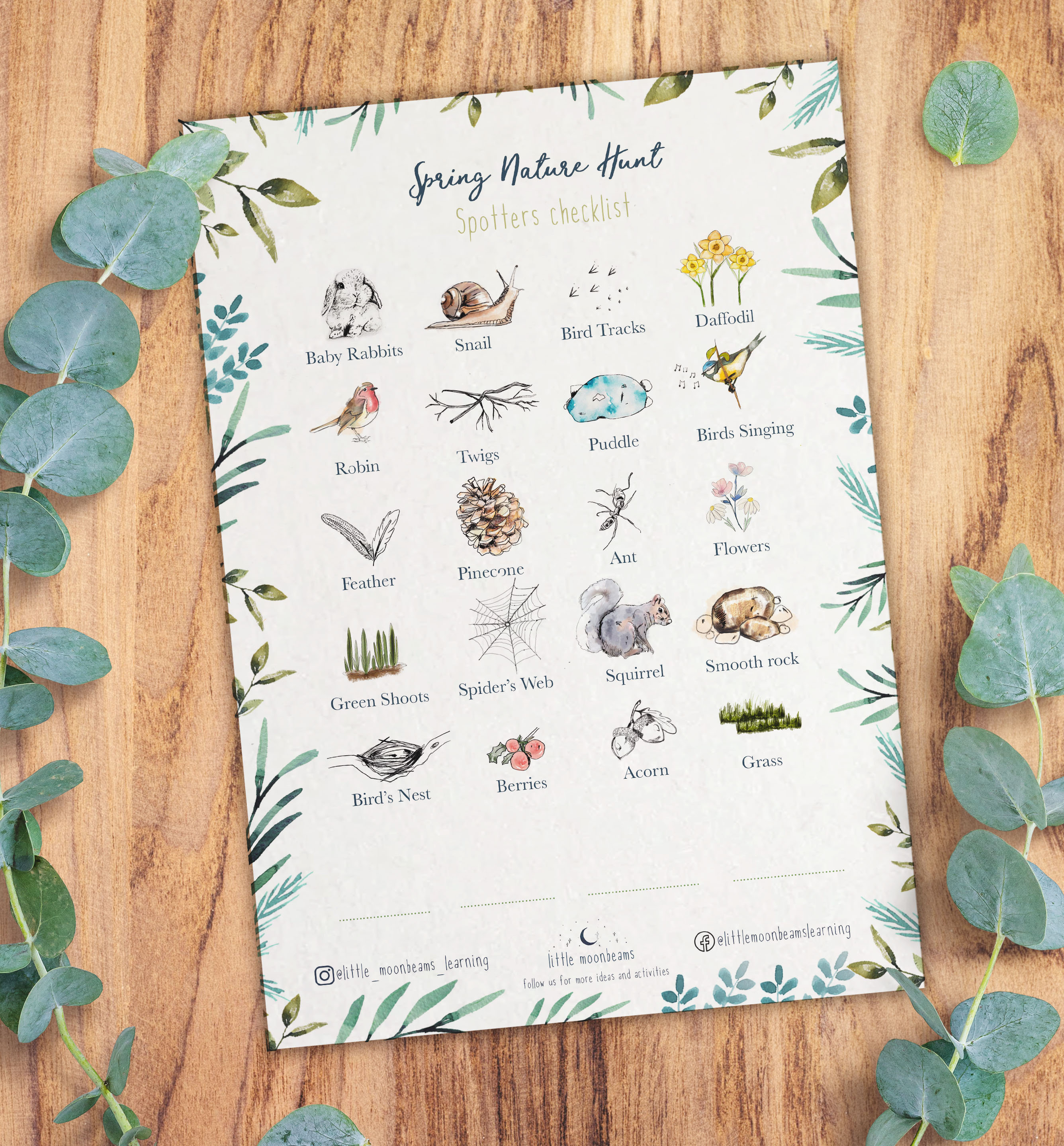 Spring Nature Walk Checklist Scavenger Hunt, Primary, E.Y.F.S, Toddler ...