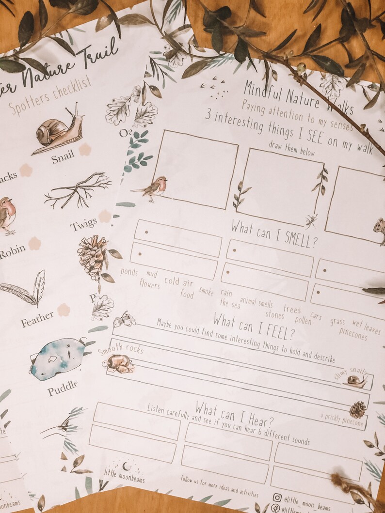 Mindfulness in Nature Walk, Senses Activity Printable / Checklist ...