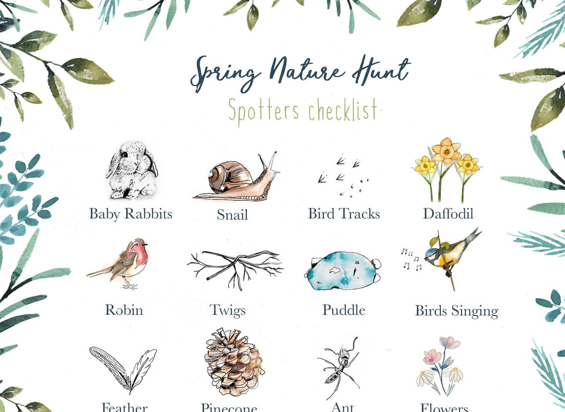 Spring Nature Walk Checklist Scavenger Hunt, Primary, E.Y.F.S, Toddler ...