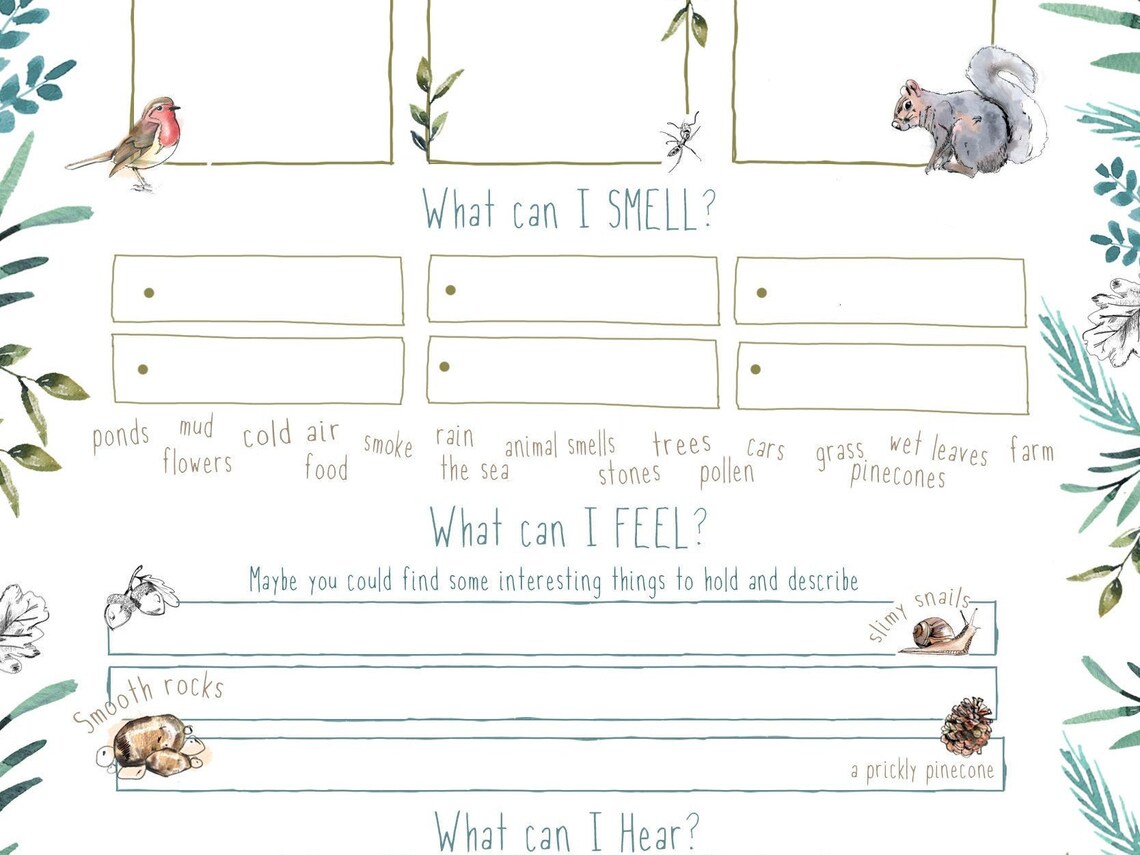 Mindfulness in Nature Walk Senses Activity Printable / - Etsy Australia