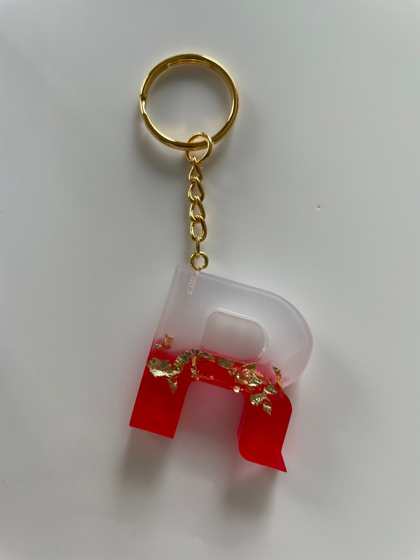 Red White & Gold R Keyring - Etsy