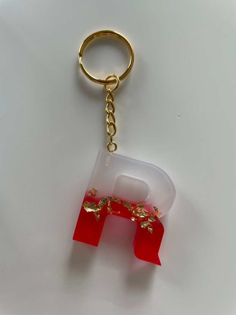 Red White & Gold R Keyring - Etsy