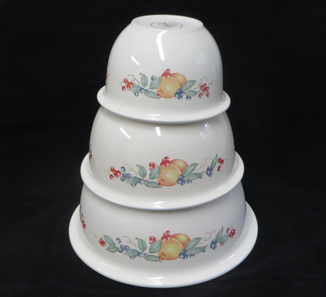 Vintage Corelle Coordinates "abundance" Nested Mixing Bowls (set of 3 ...