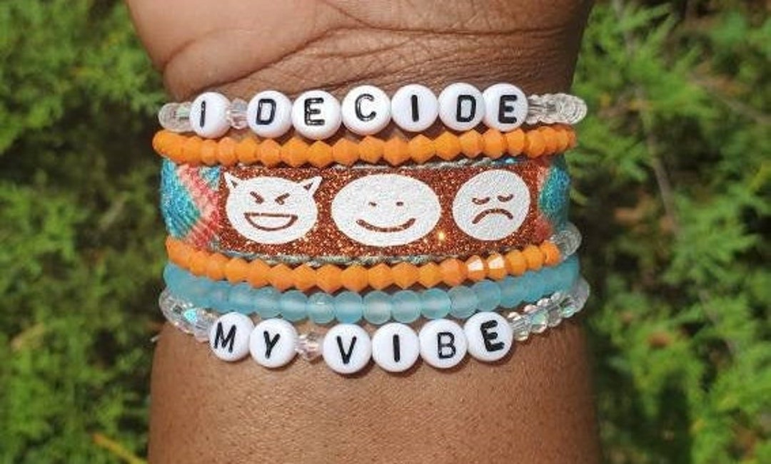 Friendship Woven Bracelet Emoji Bracelet Good Vibes - Etsy