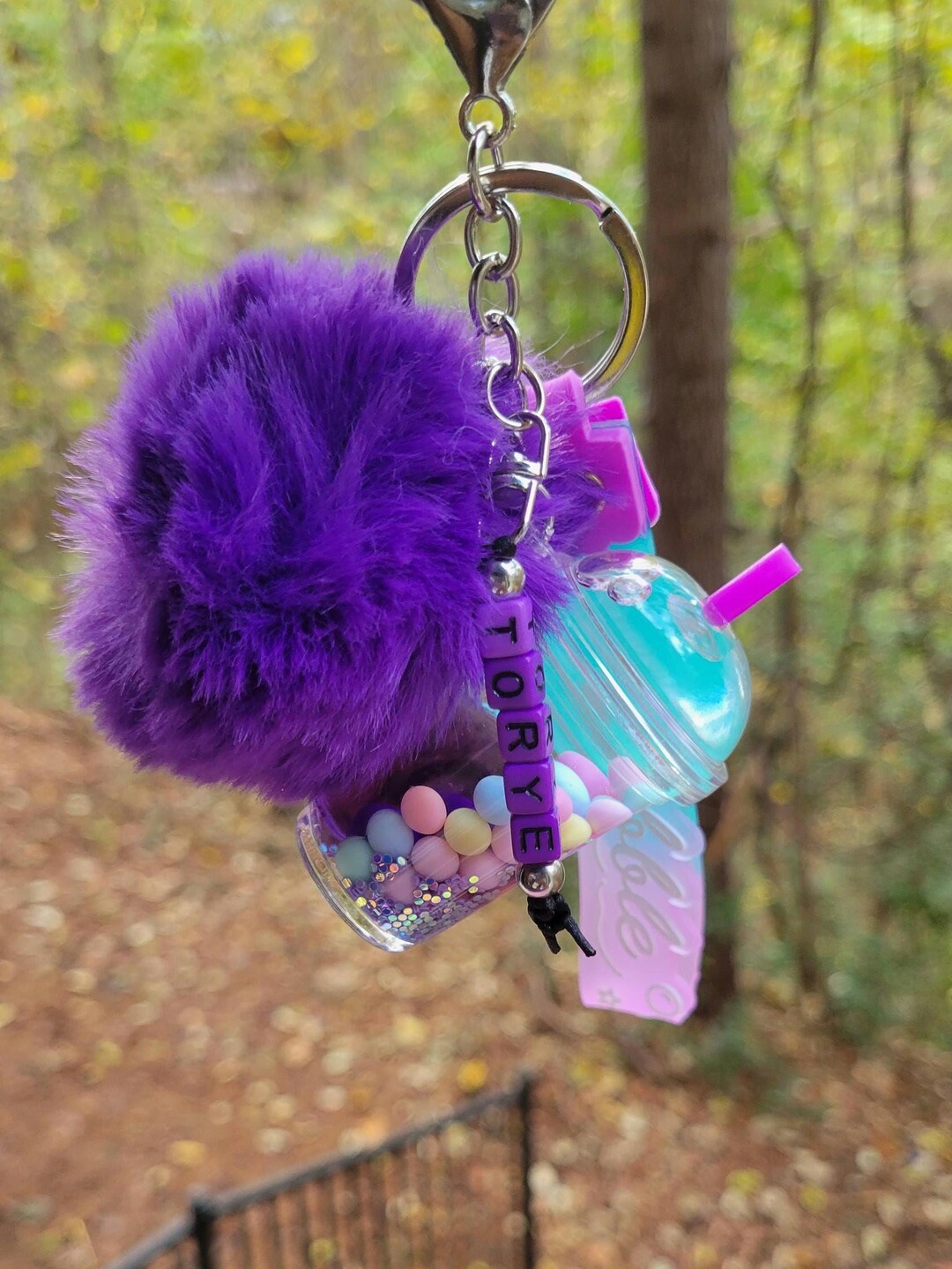 Bubble Tea Keychain, Snow Globe Liquid Keychain, Quicksand Liquid ...