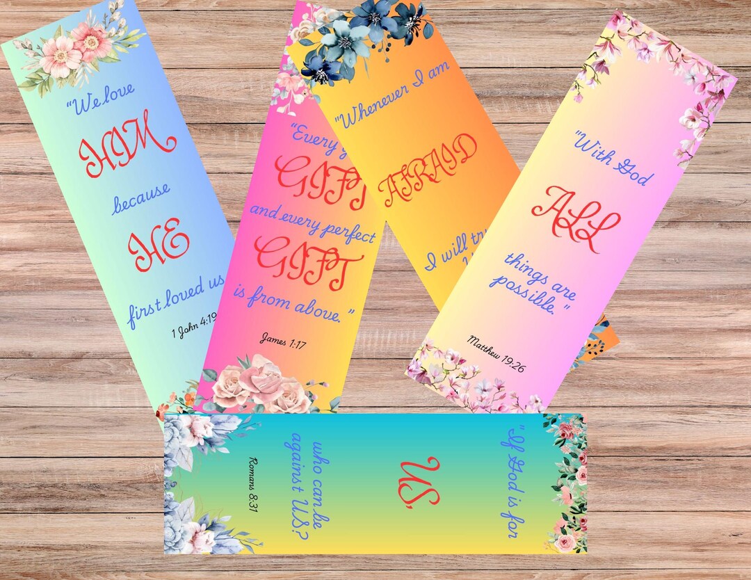 Inspirational Bible Verse Bookmarks Set #2 – Perfect for Gifts, Study ...
