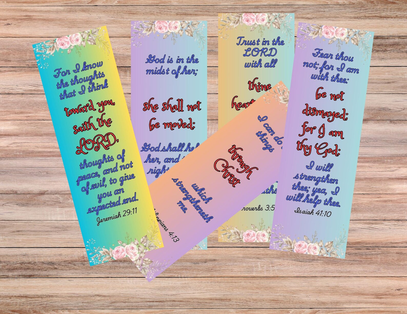 Inspirational Bible Verse Bookmarks - Set 3 | Christian Scripture ...