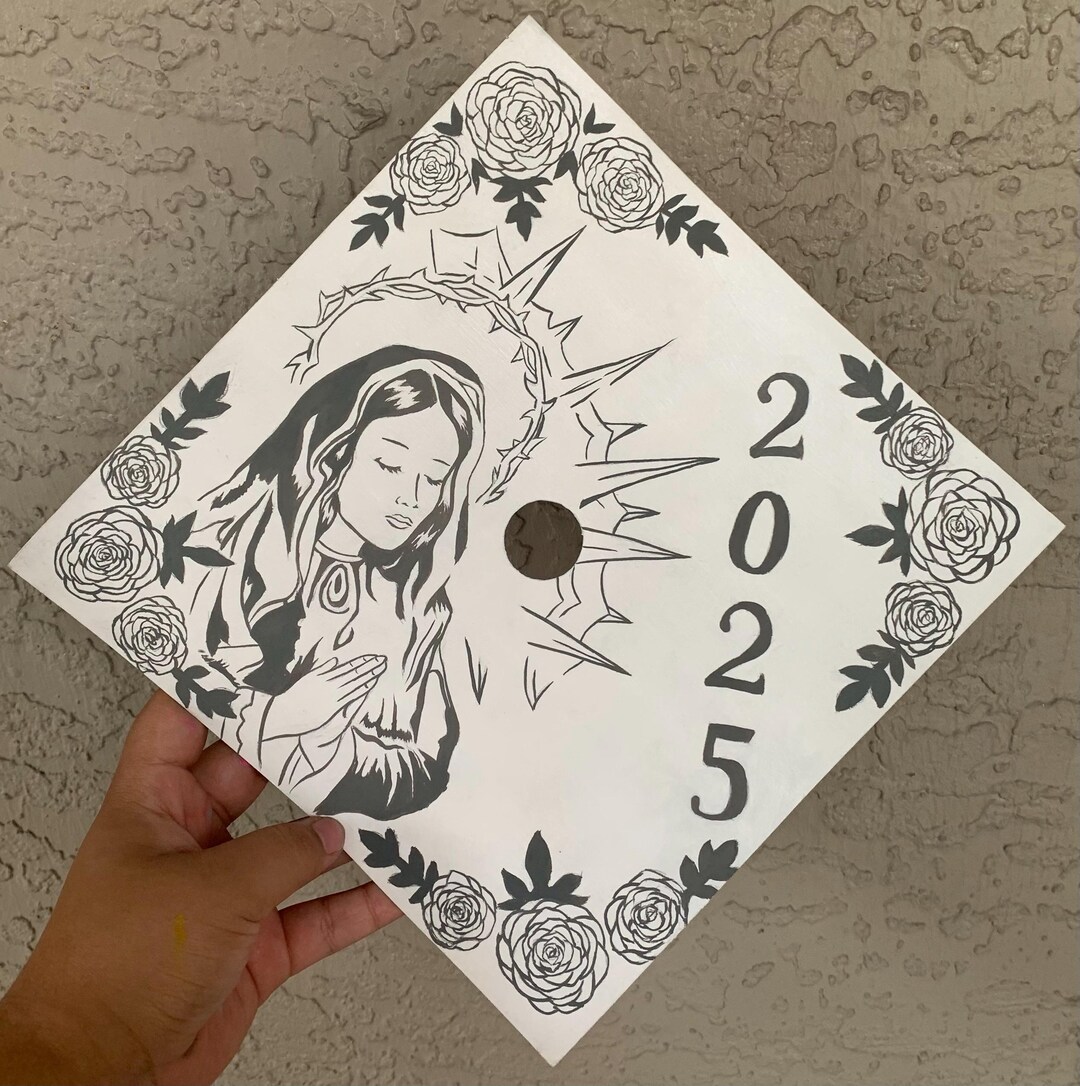 Virgin Mary Painted Grad Topper - Etsy
