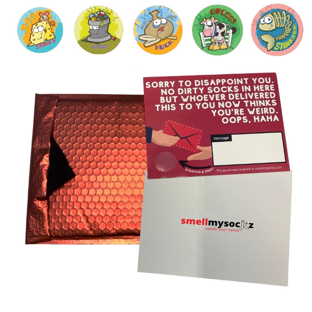 Scratch & Sniff Used Sock Prank Envelope | Prank Socks | Dirty Gag Gift ...
