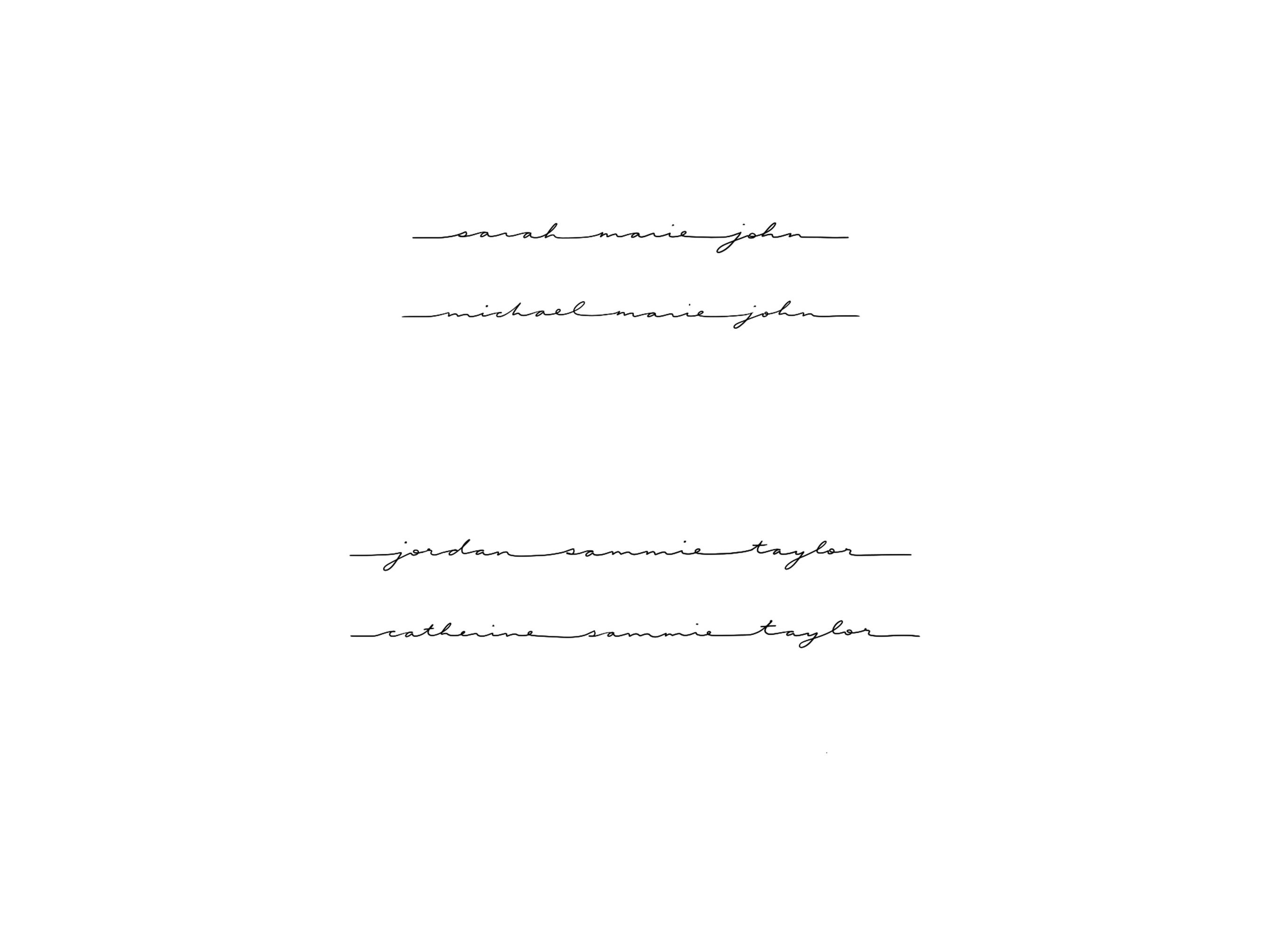 Custom Matching Script Tattoo Design Tattoo Lettering, Family Tattoo ...