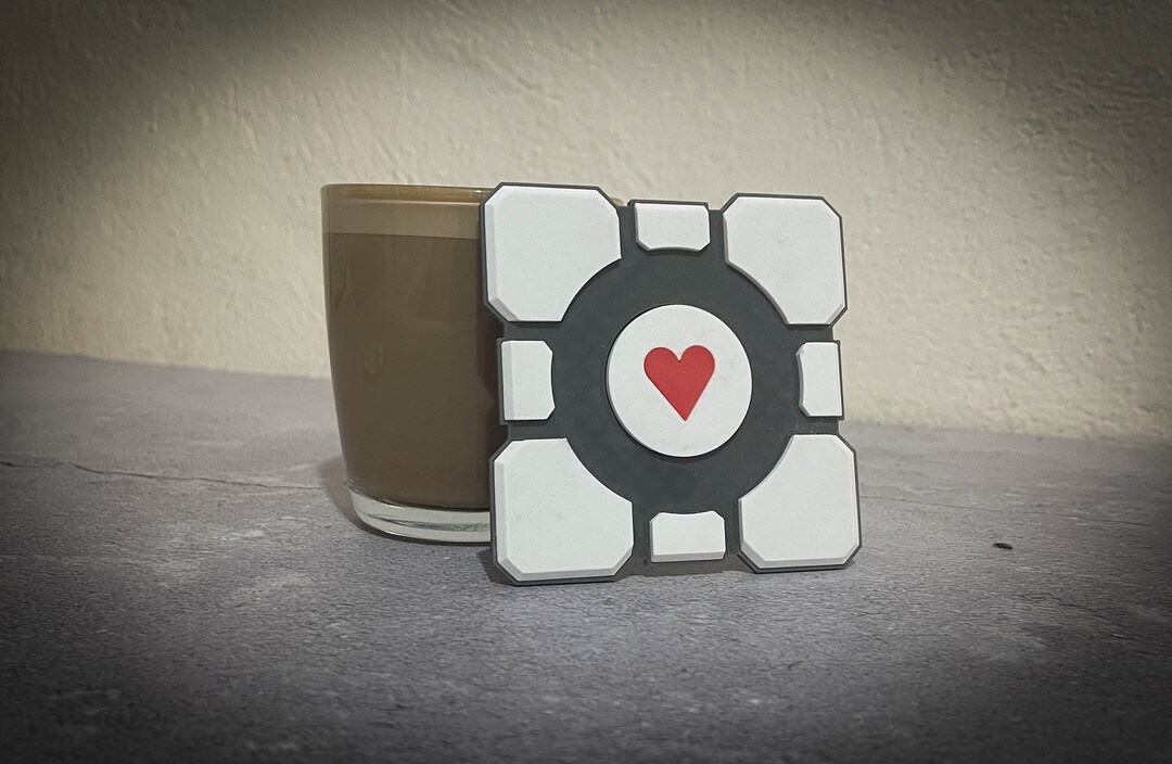 Portal Companion Cube Video Game Coaster - Etsy