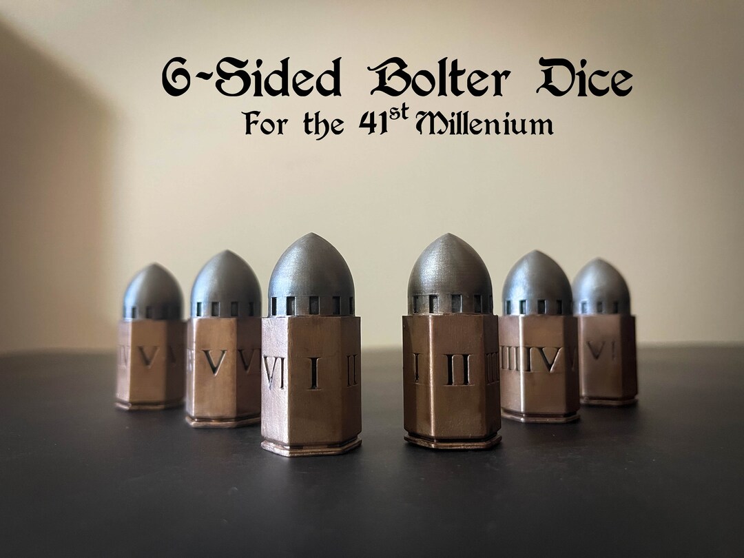 D6 Sided Bolter Dice Set Solid Resin Fantasy Tabletop Warhammer 40k ...