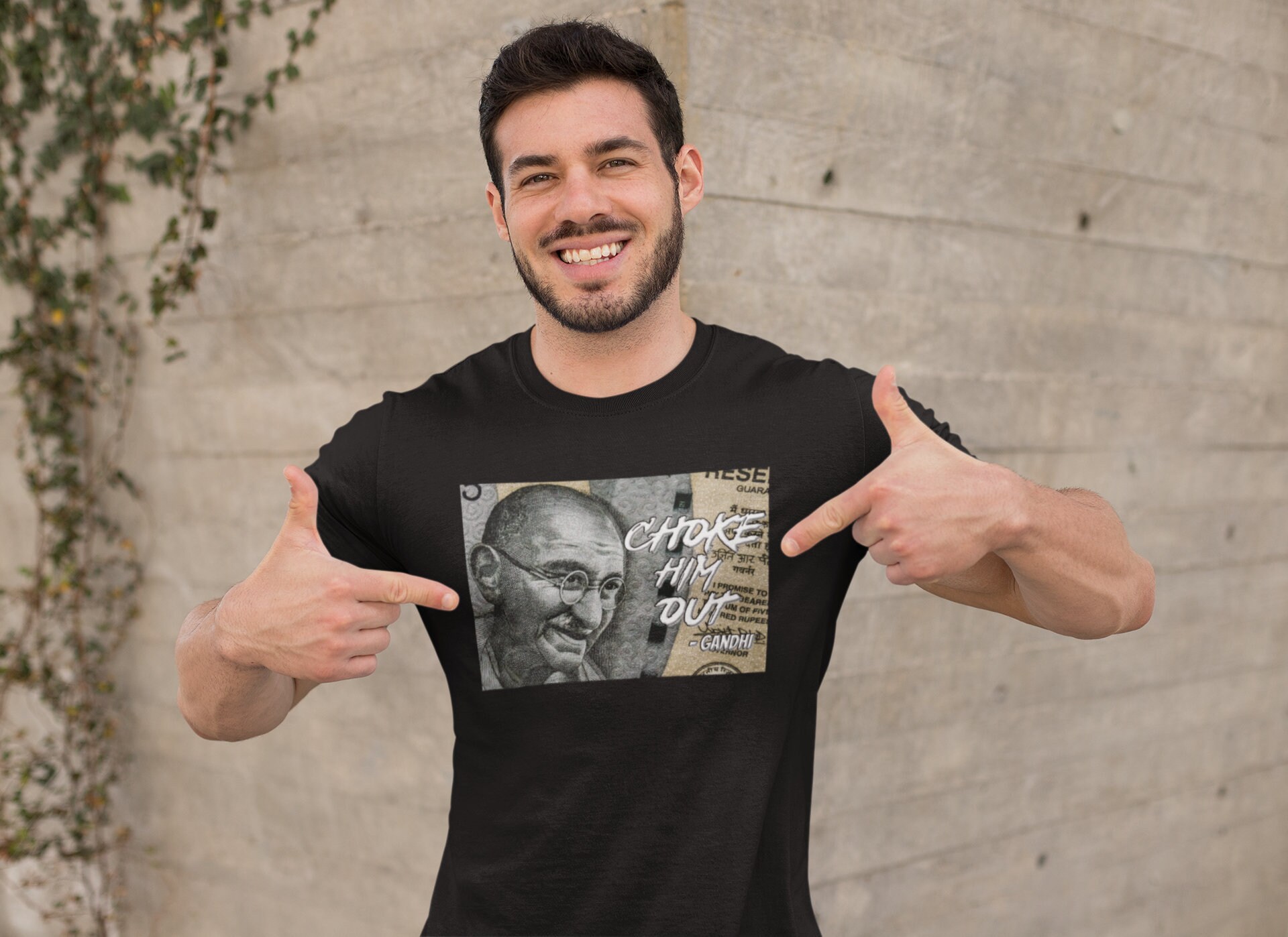 Funny Gandhi Tshirt Choke Him Out Top Rude Tee MMA - Etsy