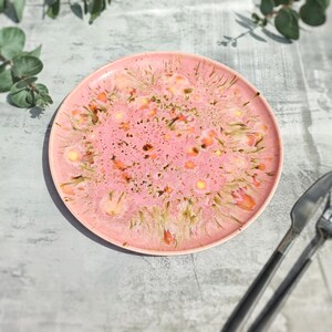 Pink Sunset Plate, Coral Peach Plates, Stoneware Ceramic, Hand Painted ...