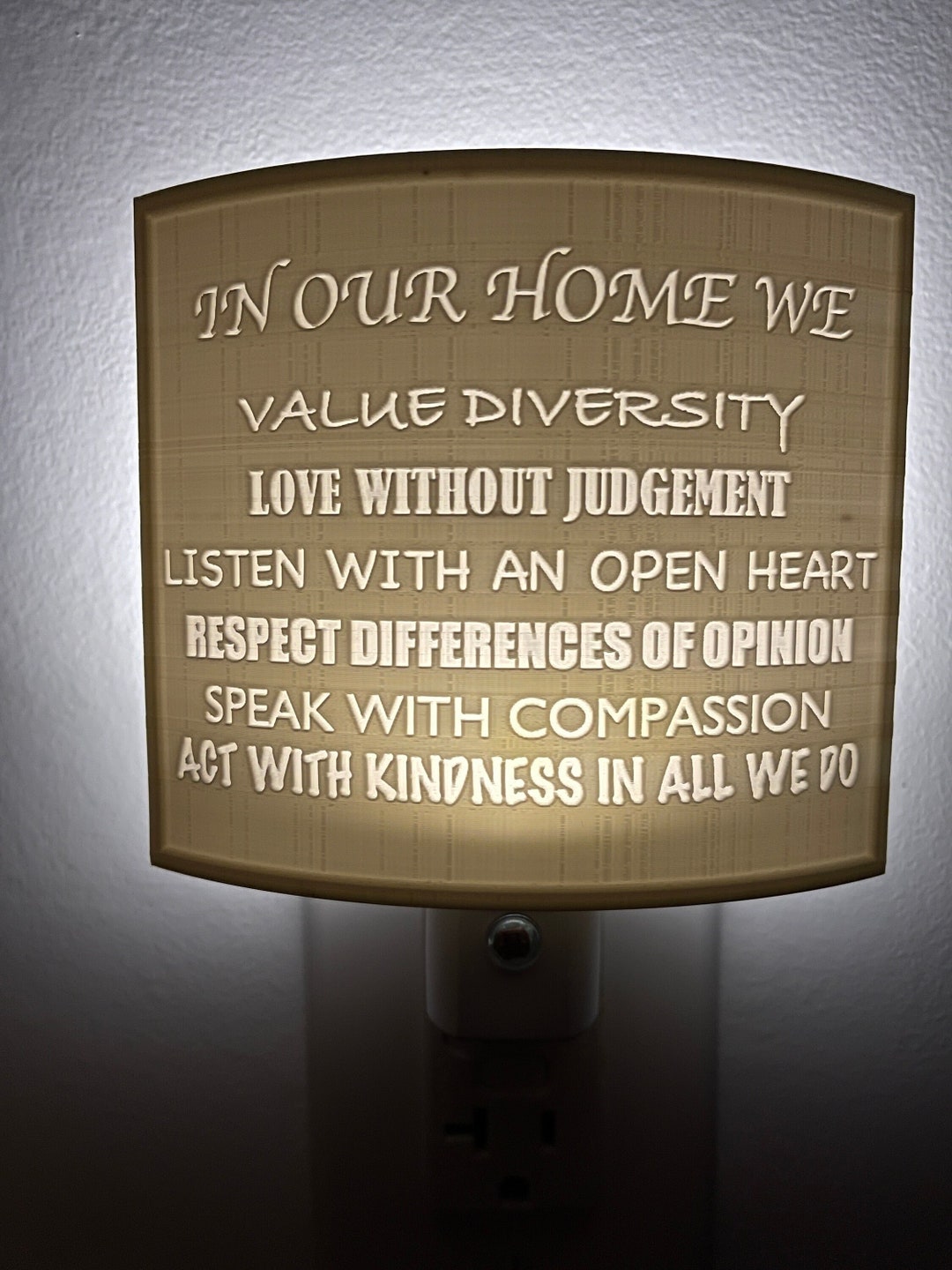 Inclusive Home 3D Printed Night Light, Rainbow Option - Etsy