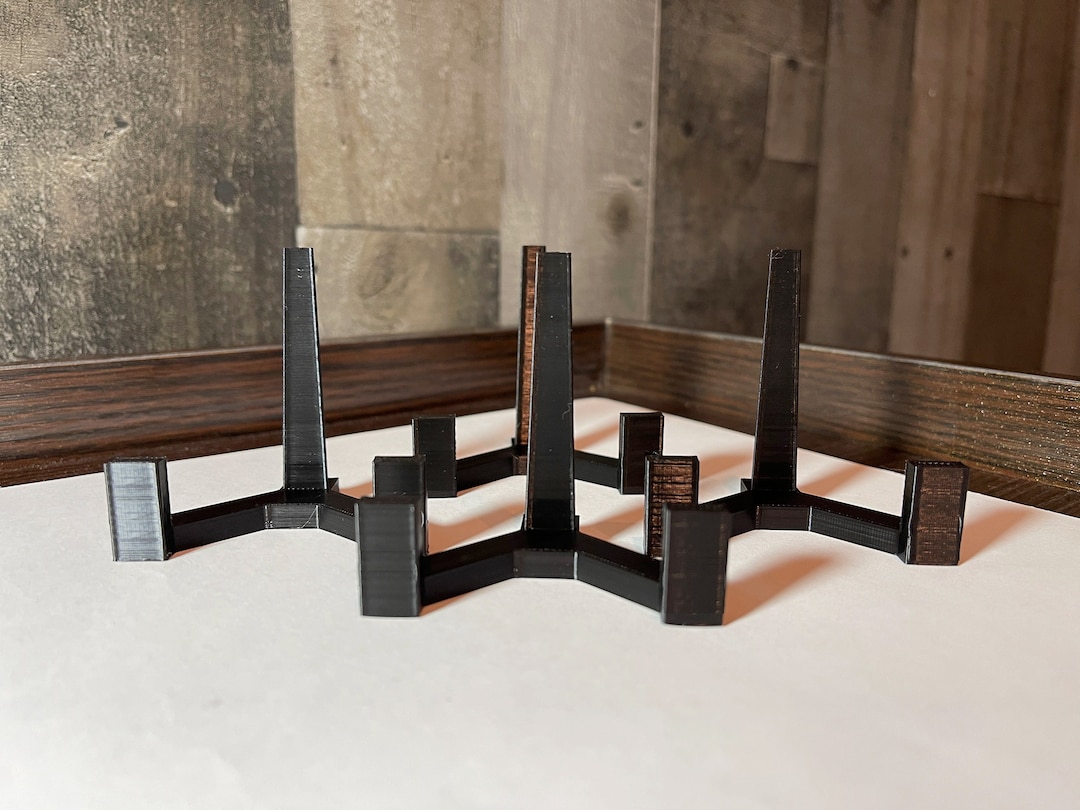 3D Printed Mini Easel Stand: Black Plastic Tile, Plate & Art Display ...