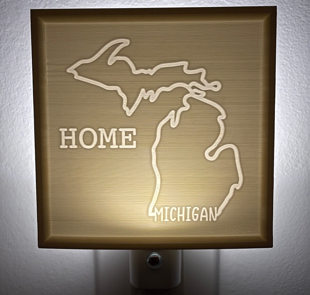 Michigan Nightlight, Pure Michigan, LED Light, Home Light, Plug ...