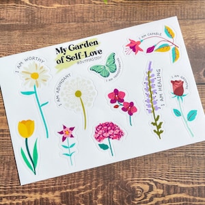 Flower Affirmations Sticker Sheet Gardening Affirmations - Etsy
