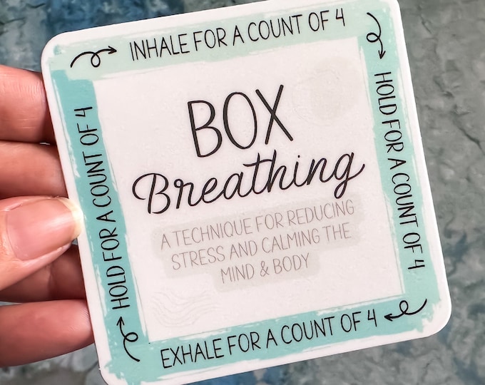 Box Breathing Technique Sticker | Square Breathing | Breathing Exercise ...