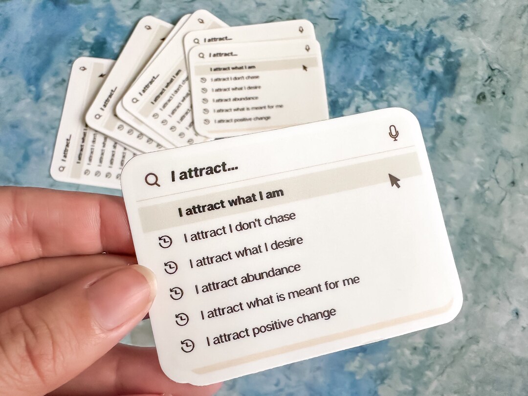 Attraction Affirmations Sticker Law of Attraction Sticker Manifestation ...