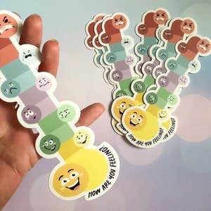 Feelings Thermometer Sticker: Emoji Mood Meter, Mental Health Tool - Etsy