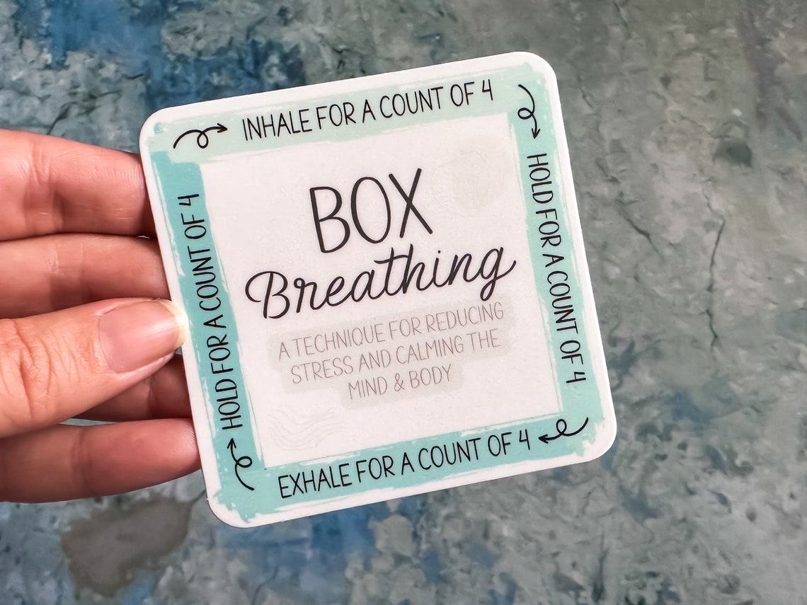 Box Breathing Technique Sticker Square Breathing Breathing - Etsy