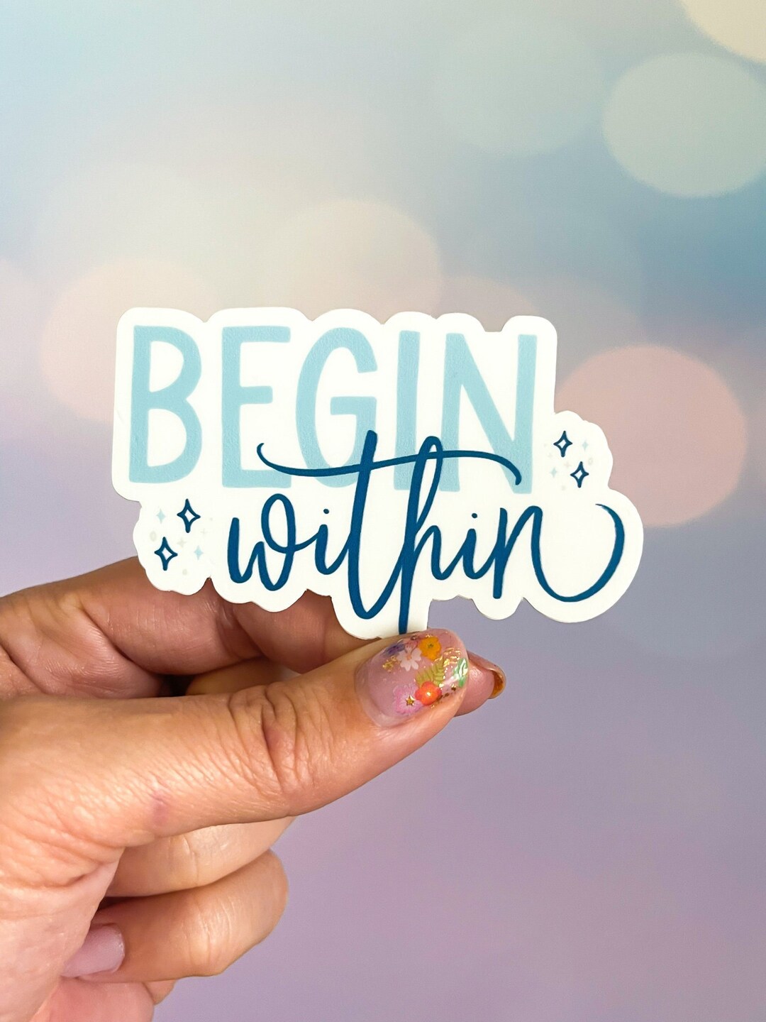 Begin Within Sticker | Mental Health Sticker | Self-care Sticker ...