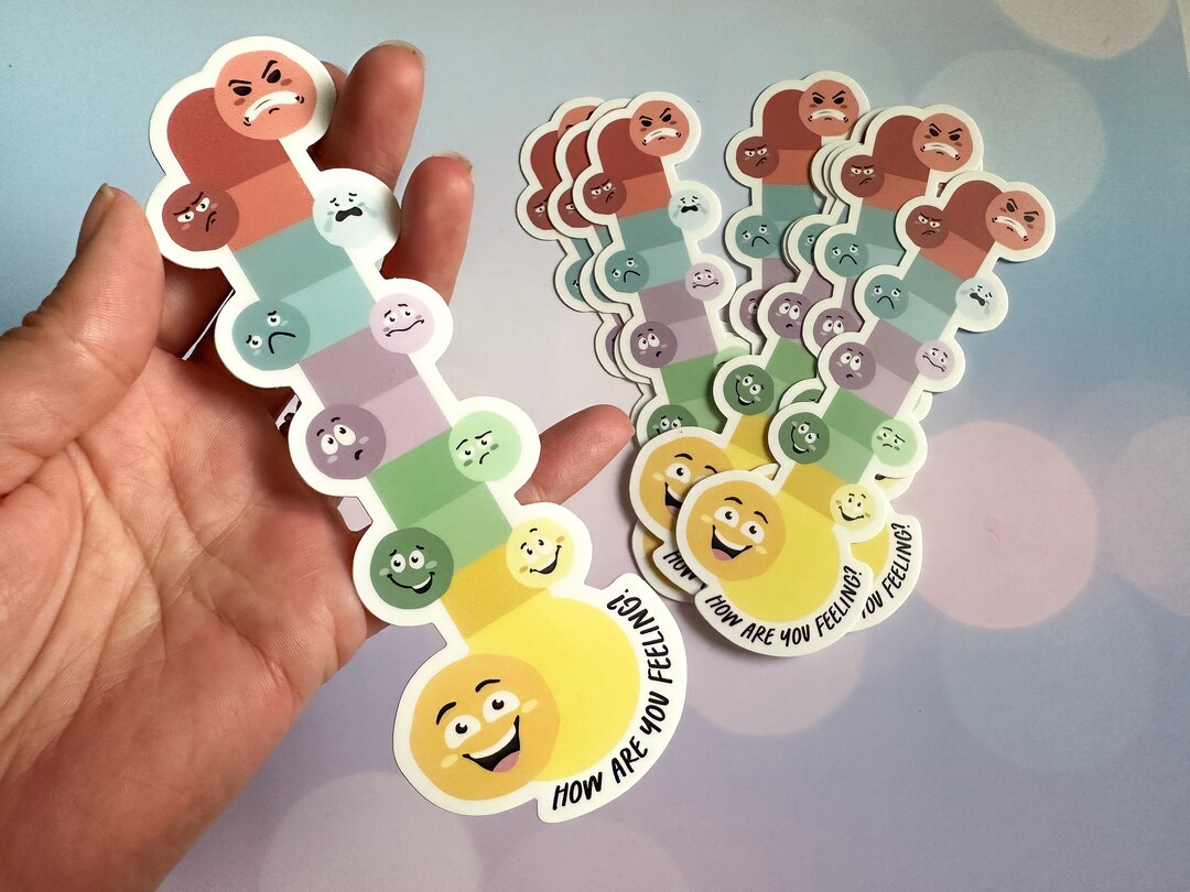 Feelings Thermometer Sticker: Emoji Mood Meter, Mental Health Tool - Etsy