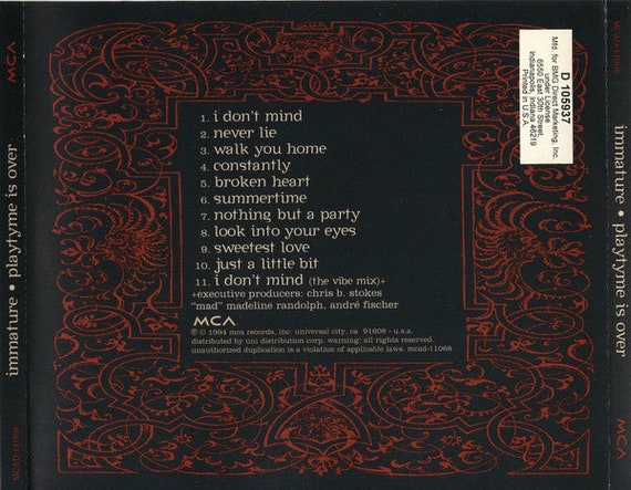 Immature Playtyme Is Over Album