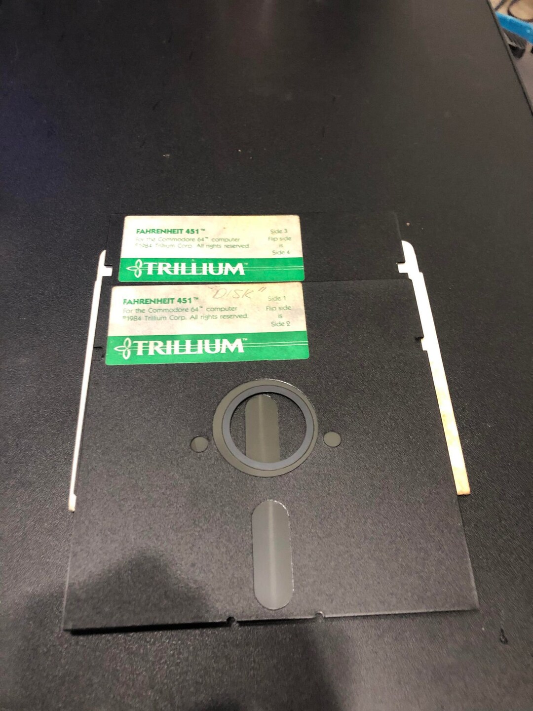 Faranheit 451 Game Program Disk Commodore 64 C64 5.25 Floppy - Etsy