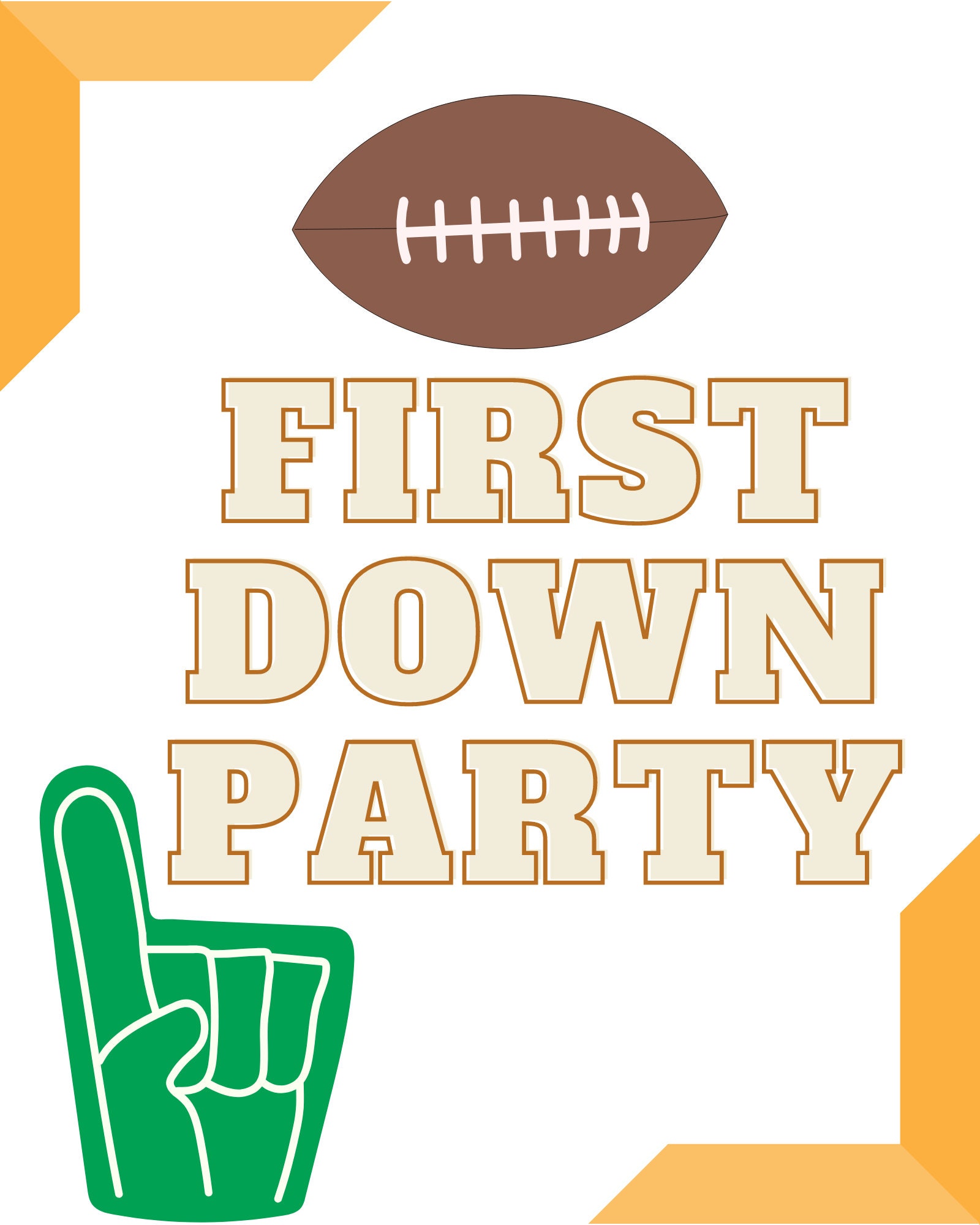 First Down Birthday Theme Printable - Etsy