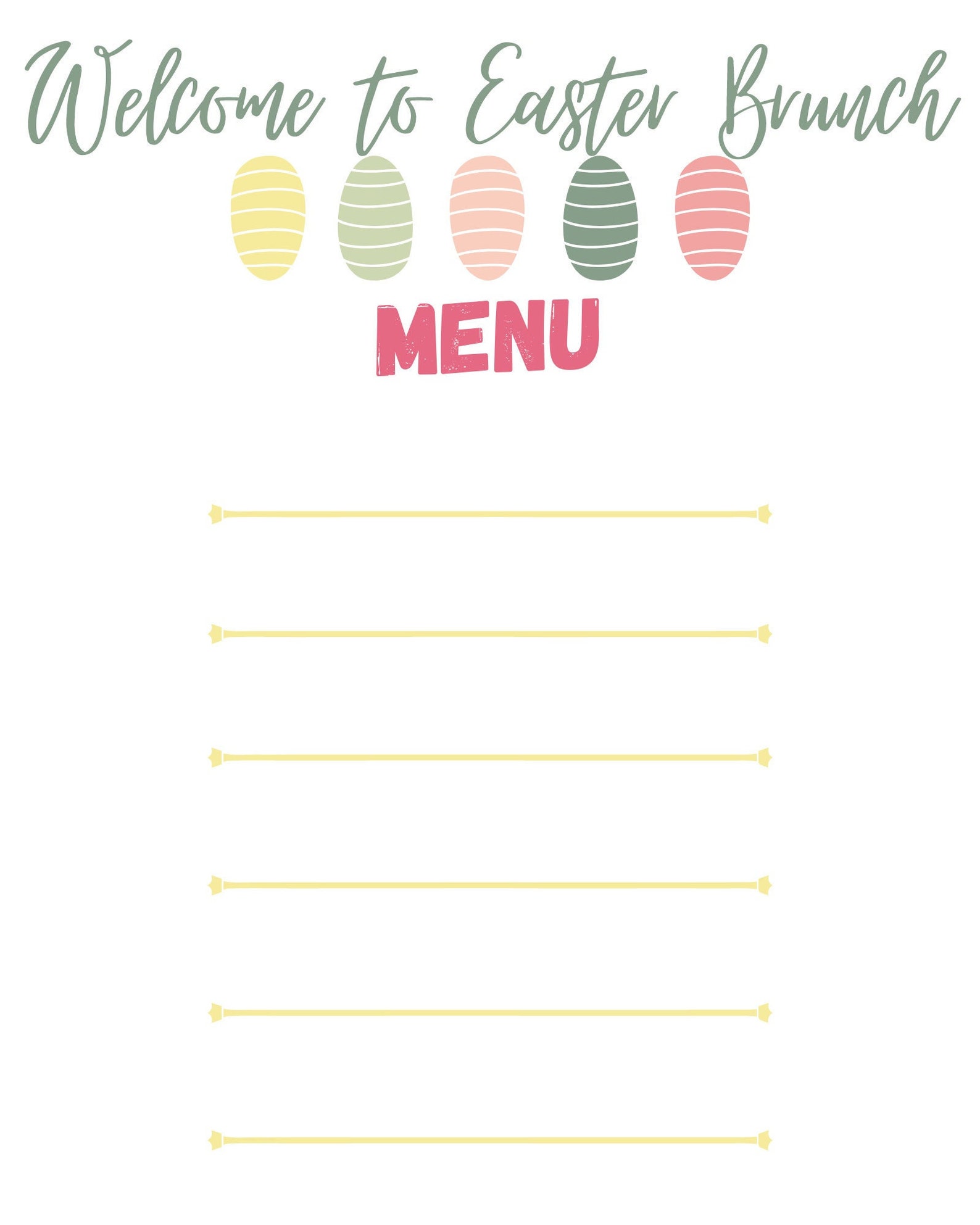 Easter Menu Printable - Etsy