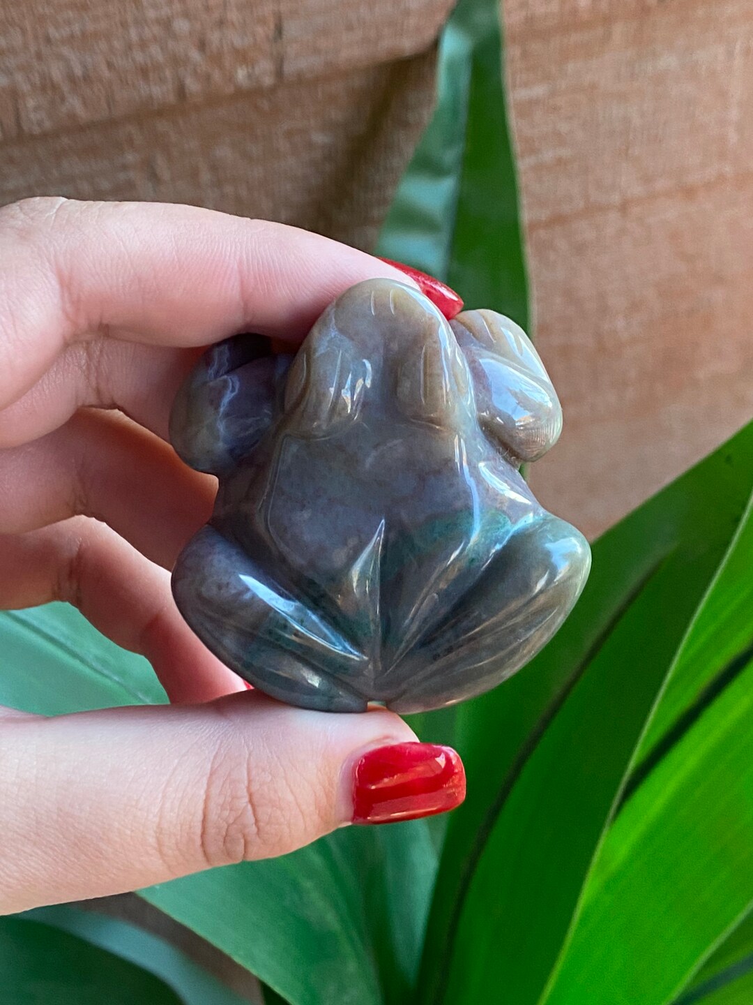 Ocean Jasper Frog // Sea Jasper Frog // Orbicular Jasper // Frog Statue ...