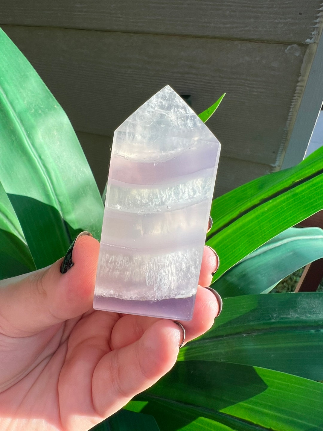 Lavender Fluorite Tower // Fluorite Obelisk // Chunky Fluorite - Etsy