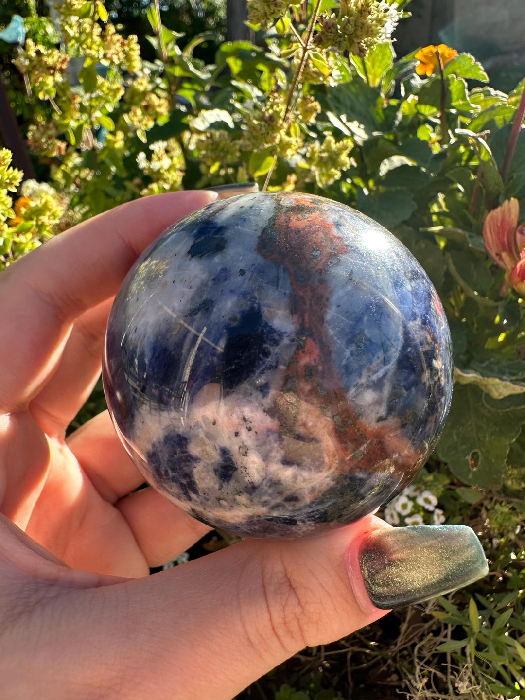 Sodalite Sphere - Polished Blue Crystal Ball for Intuition & Calm ...