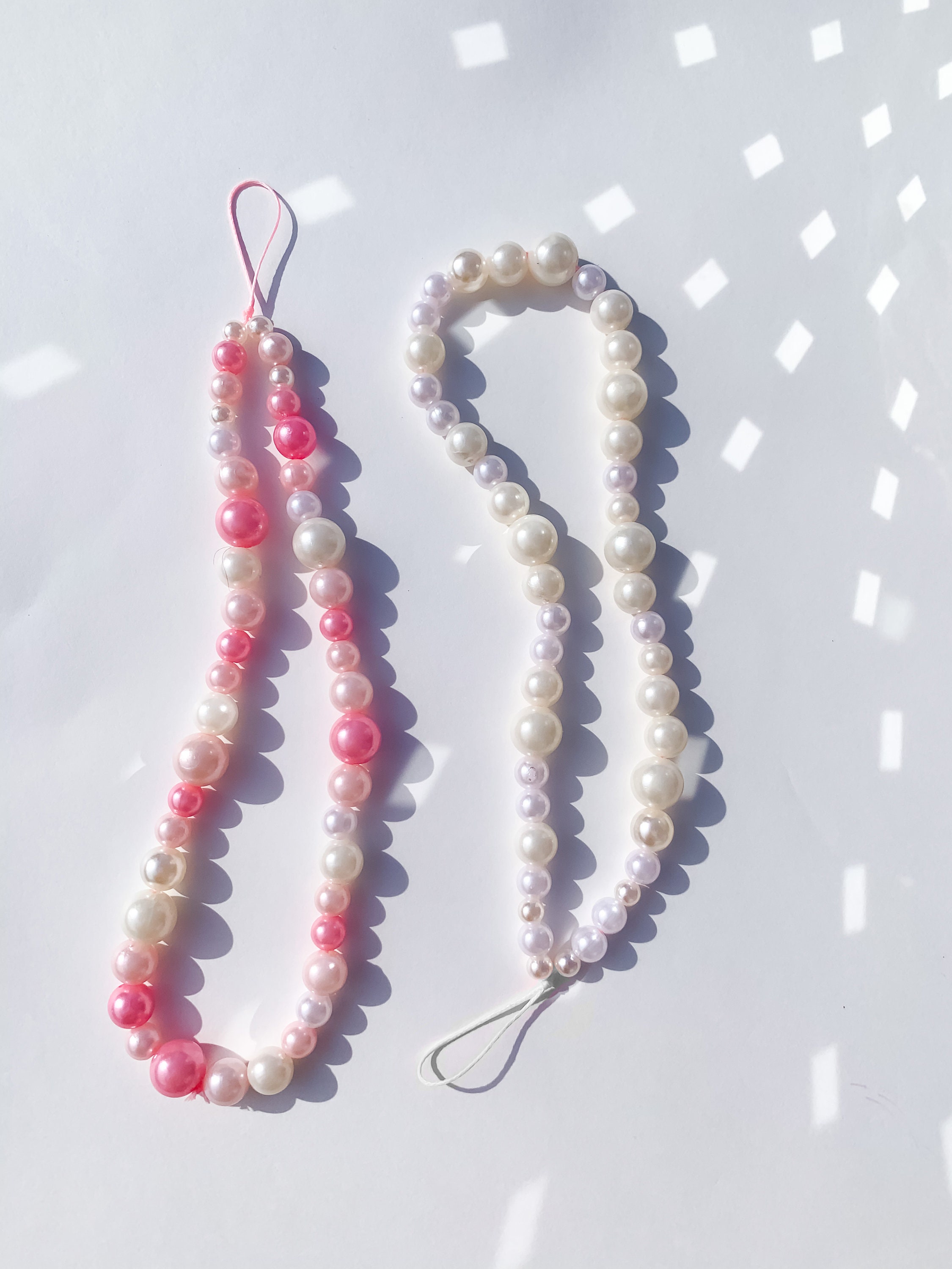 Bead Phone Strap Charm Loop Chunky Pearl | Etsy