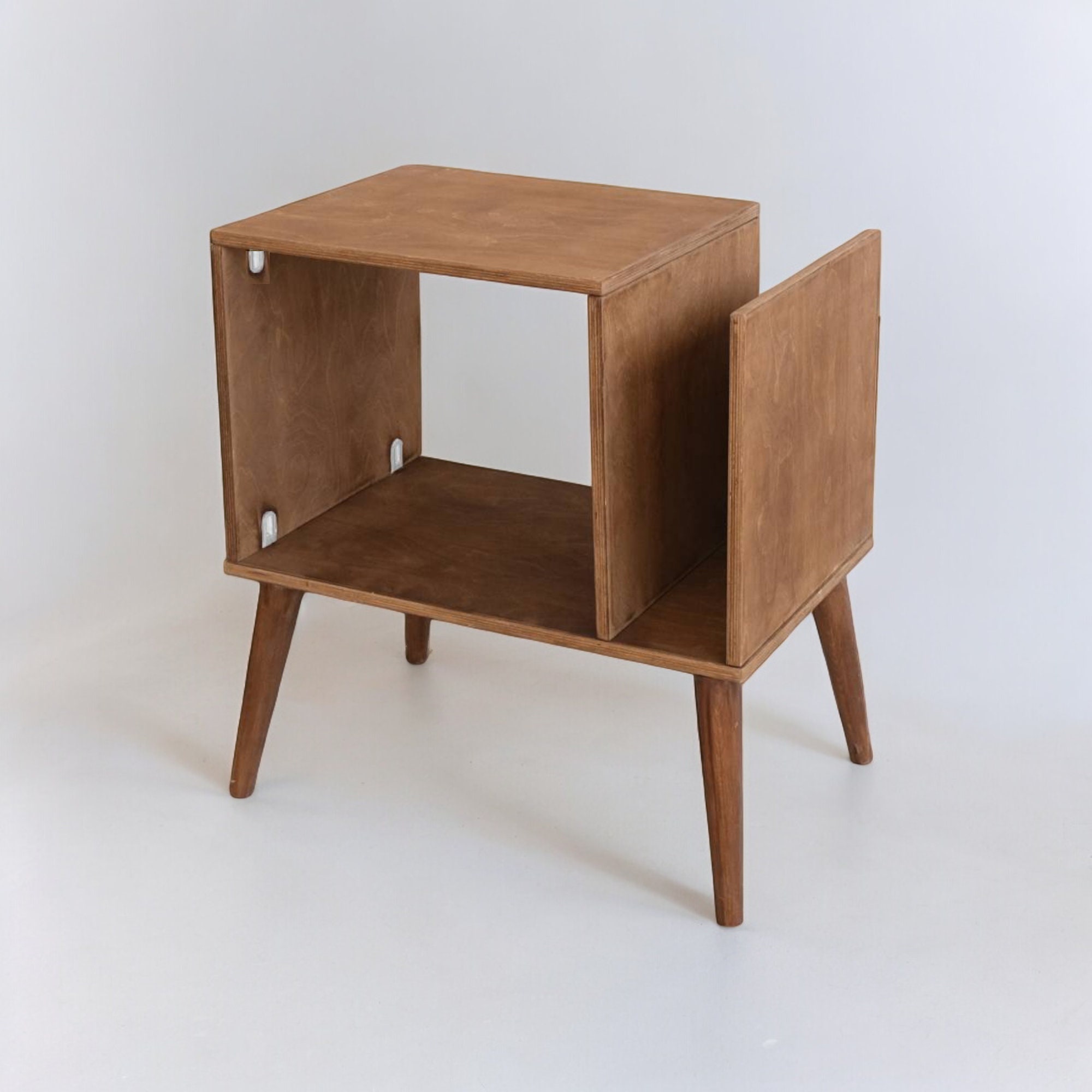 Birch Wood Record Player Stand, Handmade Vinyl Storage, Perfect Audio ...