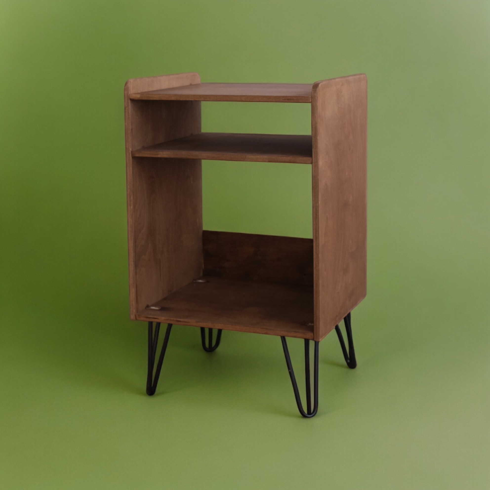 Elegant Vinyl Storage Table, Handcrafted Birch Wood Record Player Stand ...