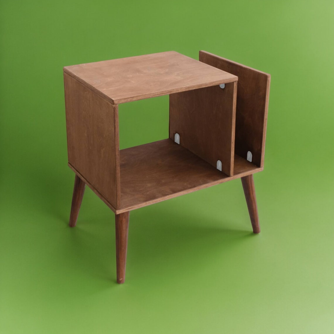 Birch Wood Record Player Stand, Handmade Vinyl Storage, Perfect Audio ...