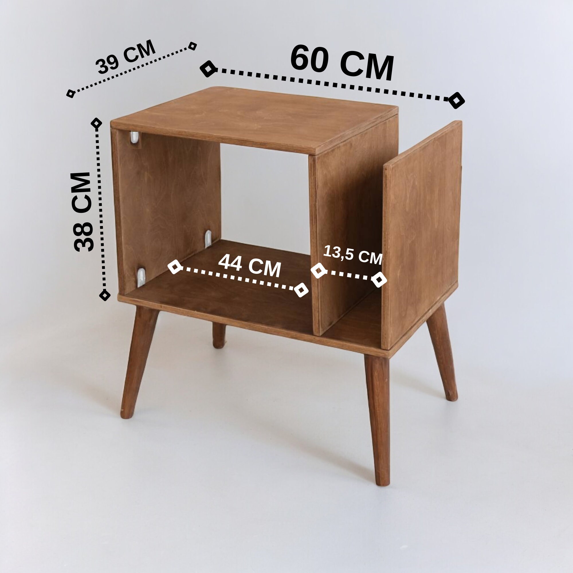 Birch Wood Record Player Stand, Handmade Vinyl Storage, Perfect Audio ...