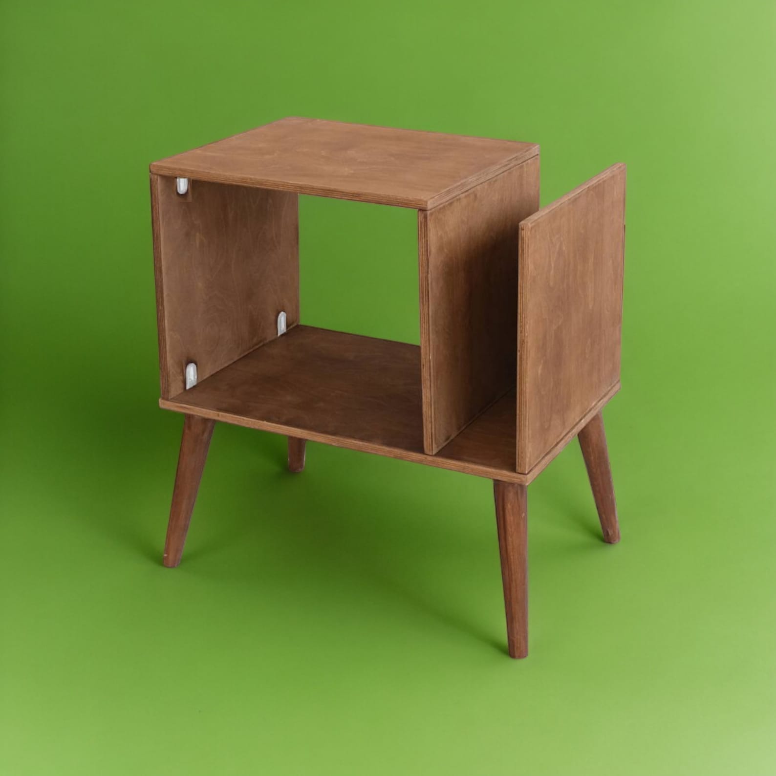 Birch Wood Record Player Stand, Handmade Vinyl Storage, Perfect Audio ...