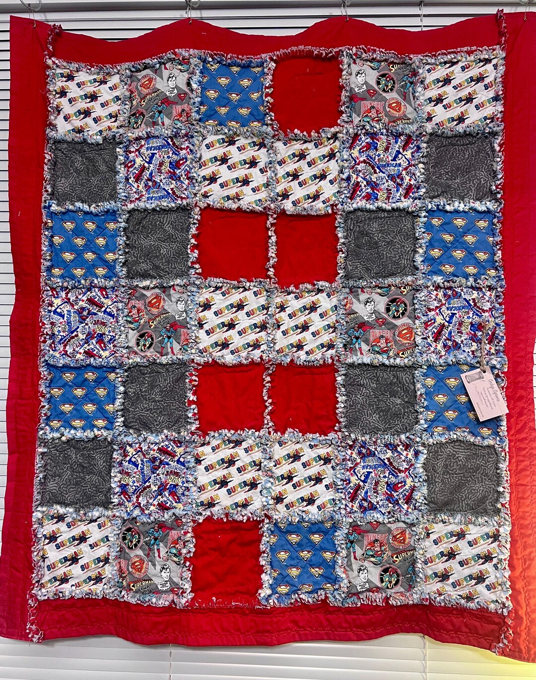 Ruffle Quilt | Superman | Adult | Teen | Baby | Toddler | Daybed | Hand ...