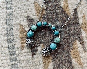 Turquoise Sunburst Necklace - Etsy